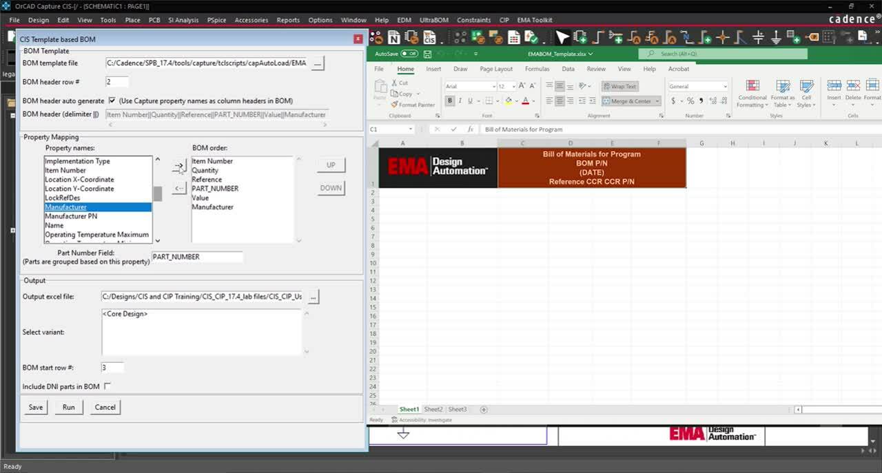 CIS Template Based BOM | EMA Design Automation