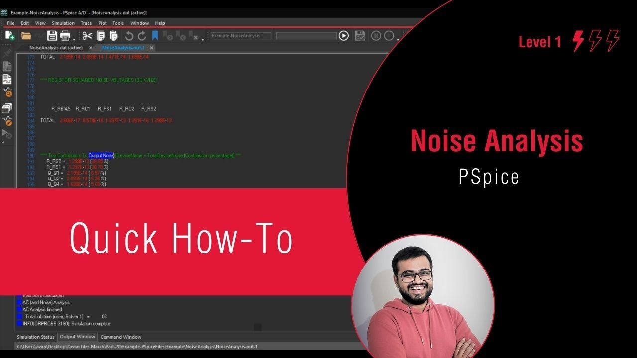 PSpice Simulation Tutorial: How to Perform Noise Analysis using PSpice ...